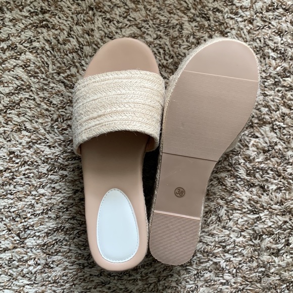 SHEIN | Shoes | Colorblock Espadrille Wedge Slide Sandals | Poshmark